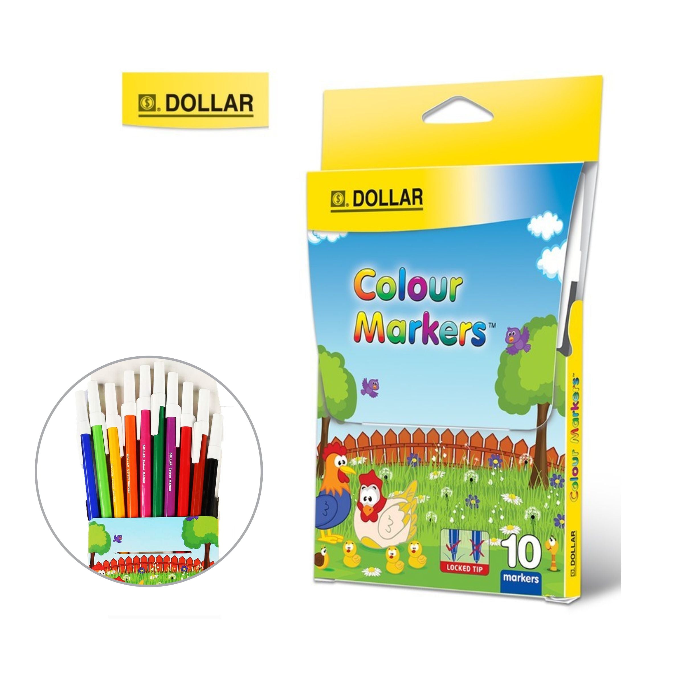 Dollar Colour Markers Pack of 10