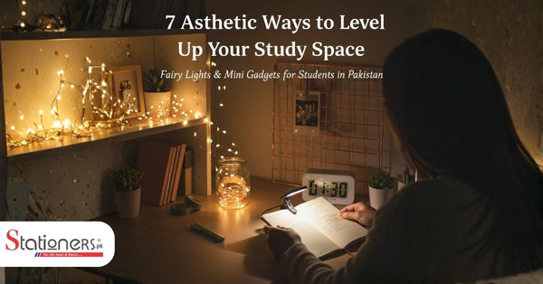 7 Aesthetic Study Space Ideas: Fairy Lights & Mini Gadgets