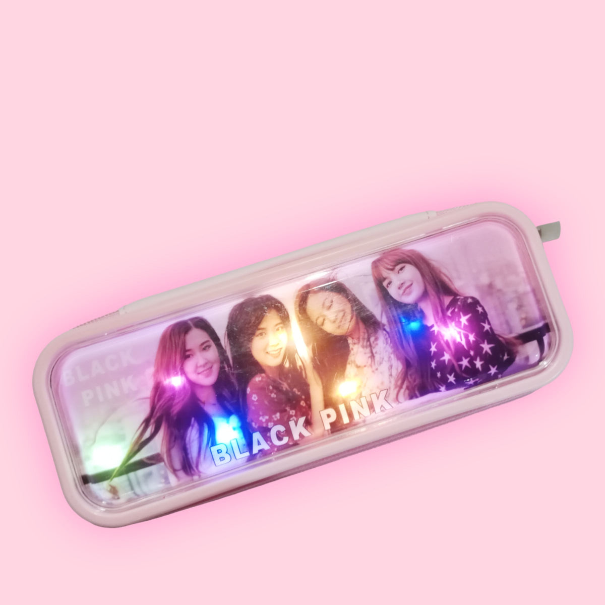 Buy Now Black Pink Pencil Pouch With LED Lights