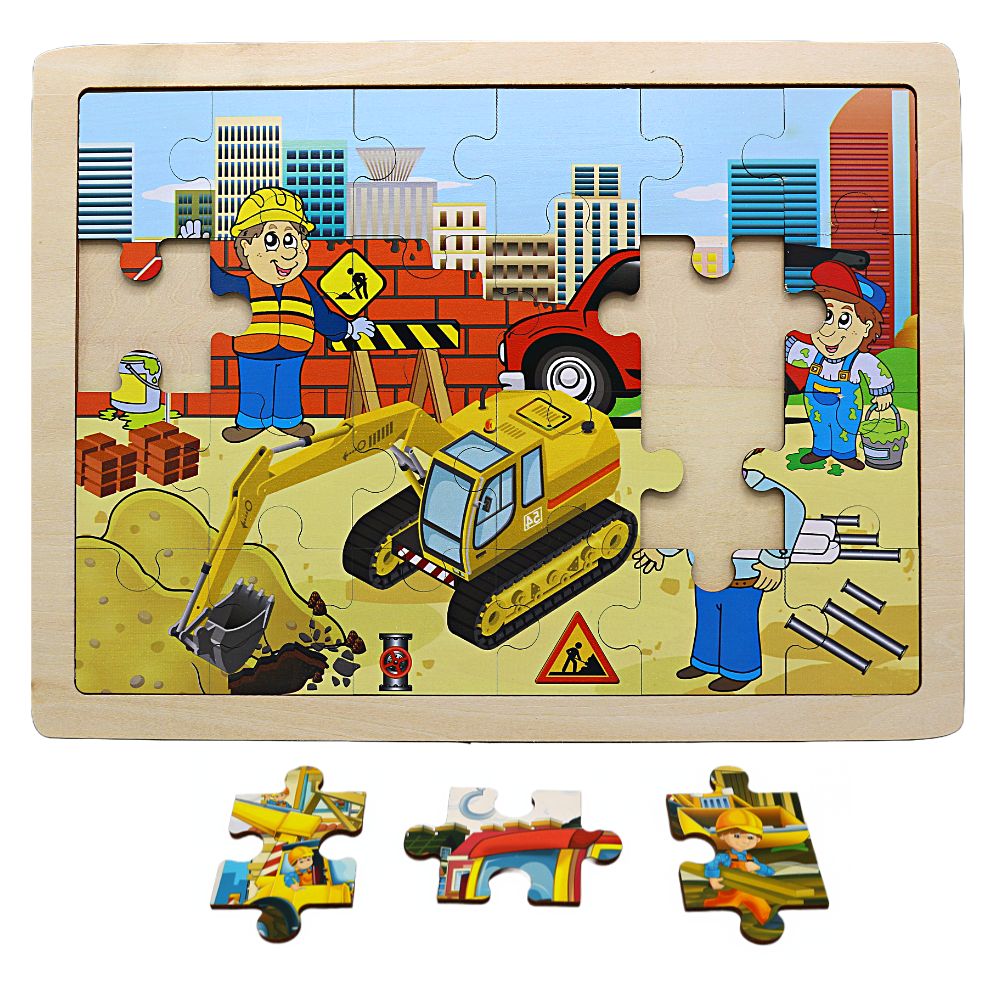 Buy Kids Wooden Cartoon Vehicle Jigsaw Puzzle Online