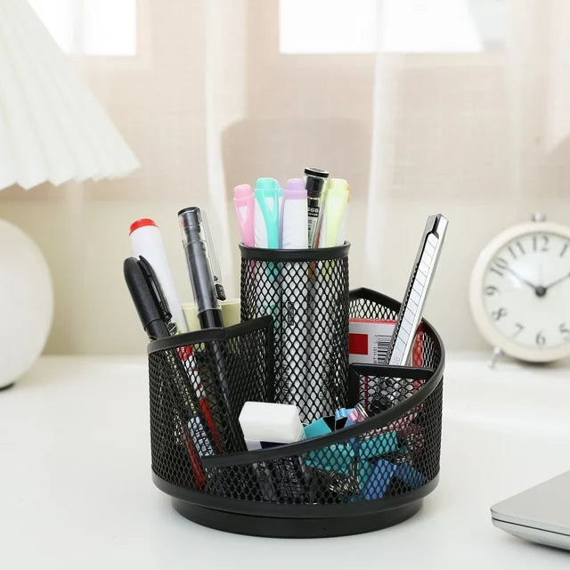 Buy Metal Mesh 360-Degree Rotating Desk Organizer Online.