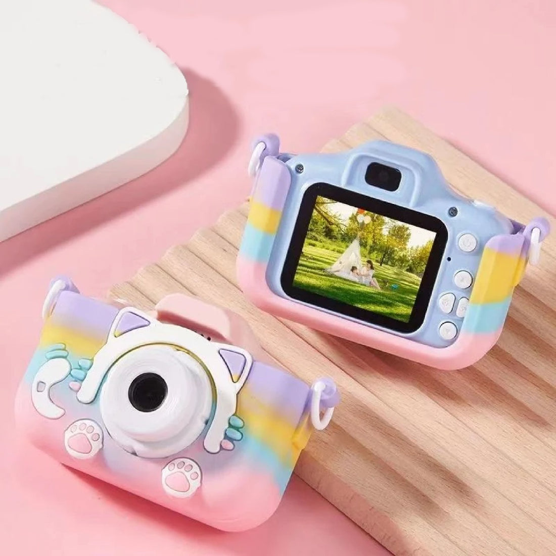 Buy Now Rainbow Color Cartoon Kids Digital Dual Camera