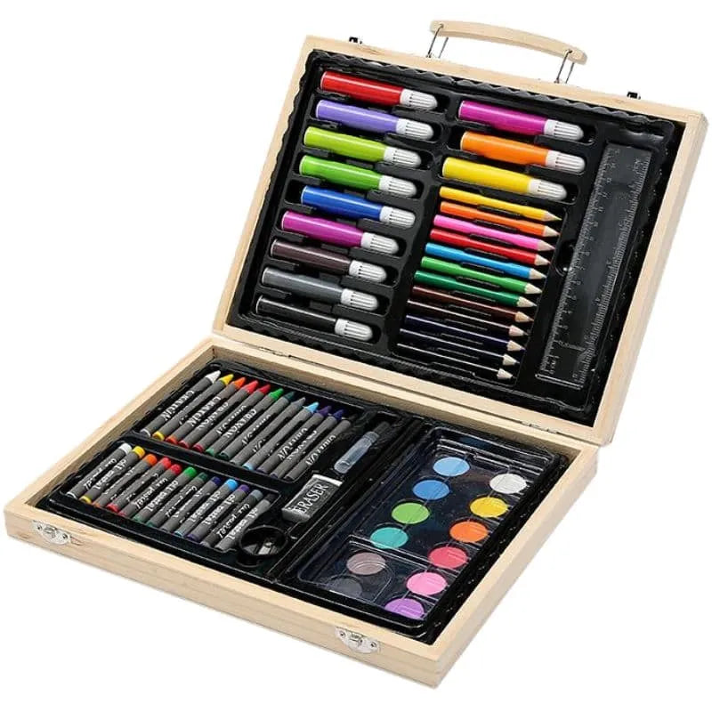 Buy Wooden 68 Pcs Kids Painting Art Kit Online in Pakistan