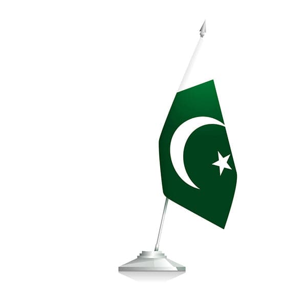 Buy Now Pakistan Table Flag, Stainless Executive Look